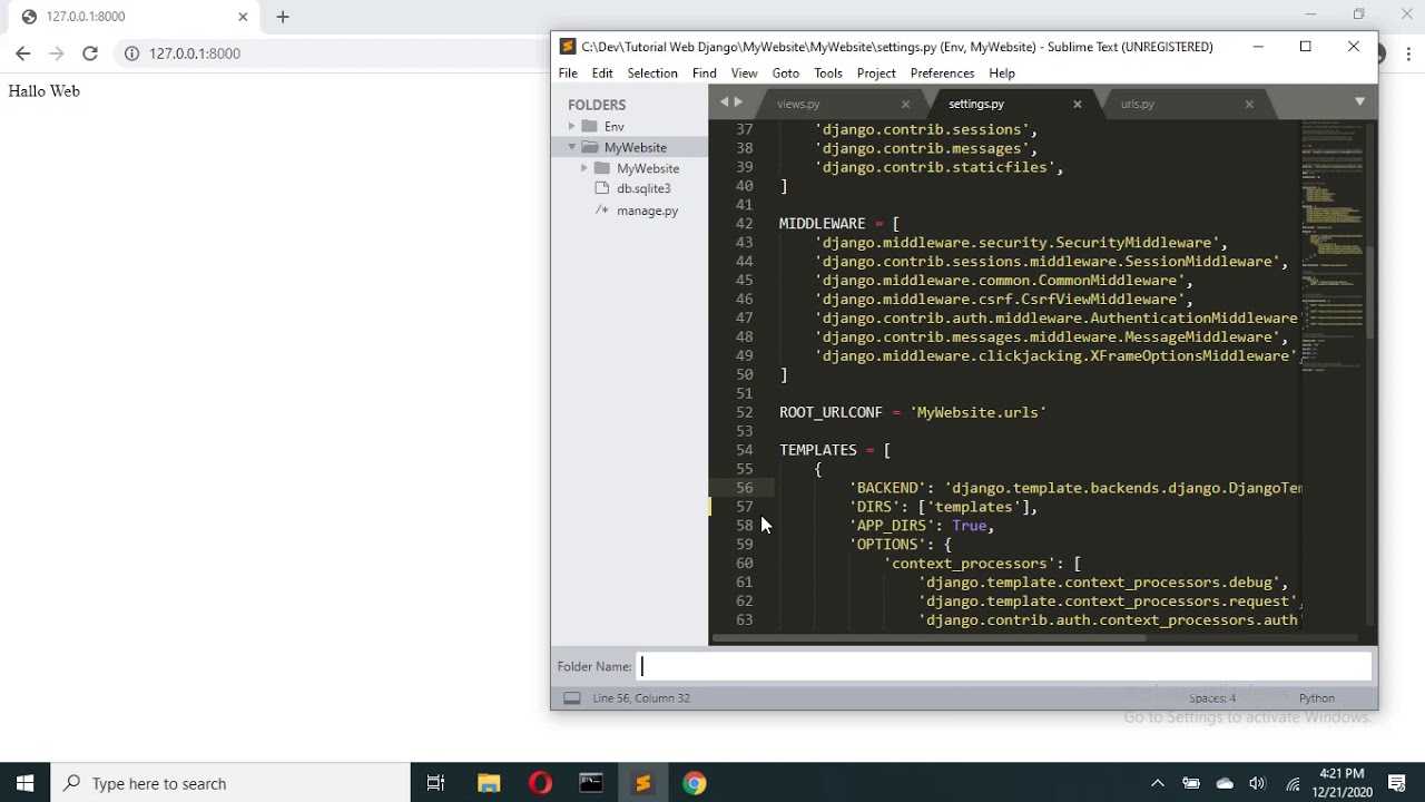 Cara Membuat Website Sederhana dengan Sublime Text dan Python Django