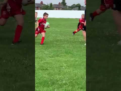 Killer pass for an awesome try!!! kids under 7s Rugby league #teamwork #rugbyleague #shorts #fast