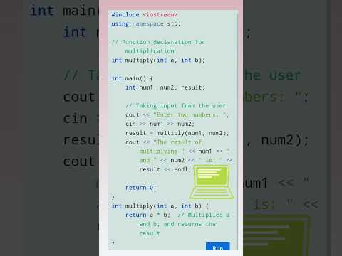 "C++ Program to Multiply Two Numbers Using Functions | Beginner Tutorial"