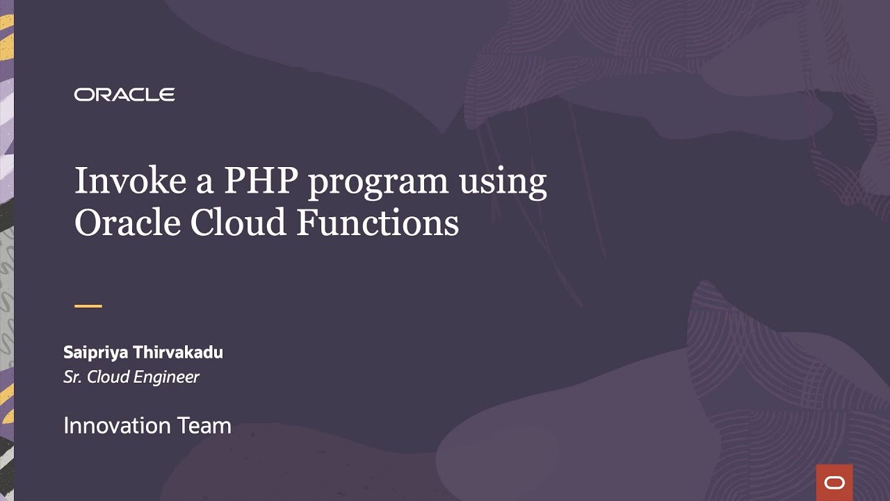 Invoke a PHP program using Oracle Cloud Functions