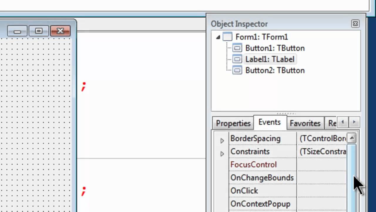 Free Pascal App Tutorial 3 - Events Example Code - Lazarus