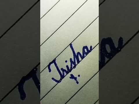 'TRISHA' NAME 💙 #youtubeshorts #subscribe #like #cursivewriting