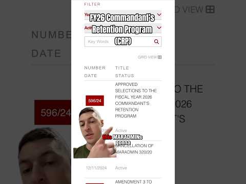 Commandant’s Retention Program for the Marine Corps