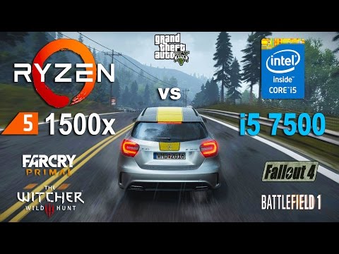 Ryzen 5 1500x vs i5 7500 Test in 6 Games (RX 580)