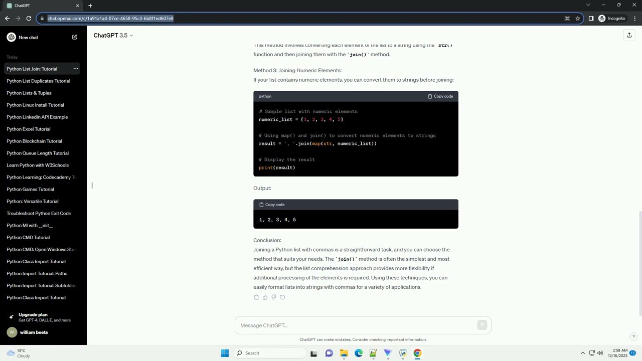 python list join comma