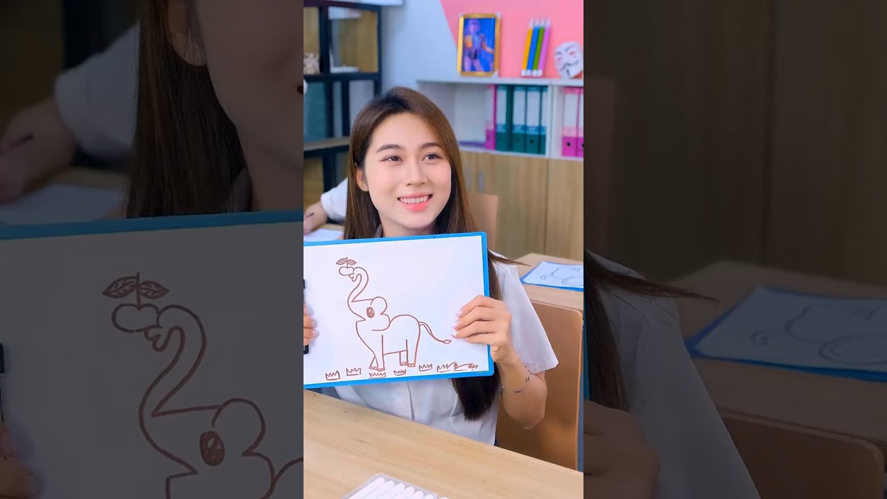 Awesome tips to quickly draw an elephant ✏️🐘 #drawing  #anhchinh