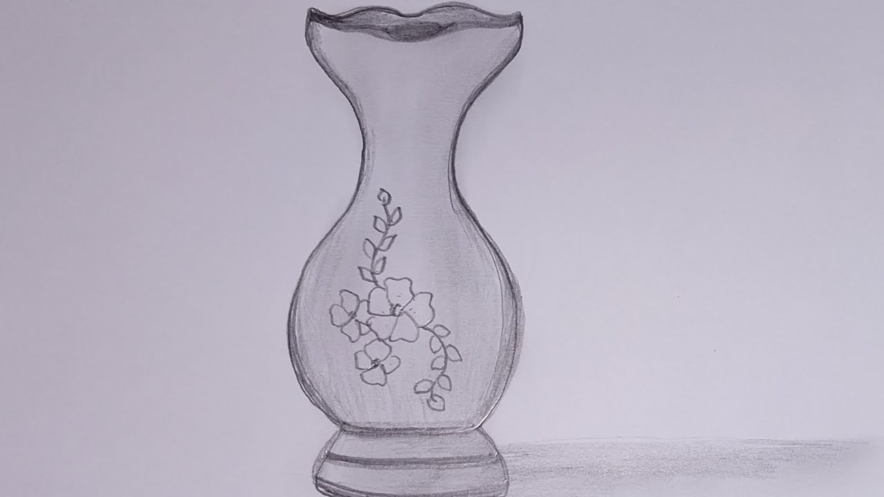 Cara menggambar 2 dimensi | gambar vas bunga | #tugassekolah #senibudaya #tugassenibudaya