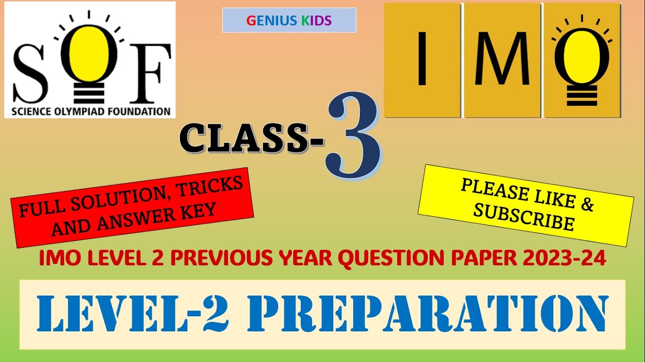 🏆 SOF IMO Class 3 Level 2 (2023-24) Solved Paper | Full Solutions ,Tricks & Answer Key! 🔢