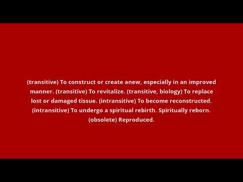 what is the meaning of regenerate