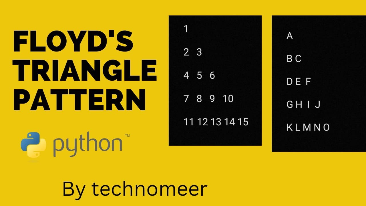 Floyd's triangle pattern in python (Natural numbers and alphabets) ||PYTHON||