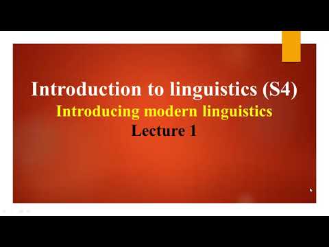 Introduction to linguistics (S4): Definition of linguistics,Theoretical and Descriptive linguistics.