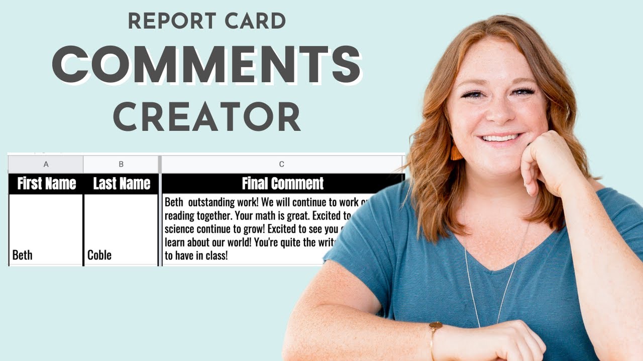 Report Card Comment Creator | Google Sheets