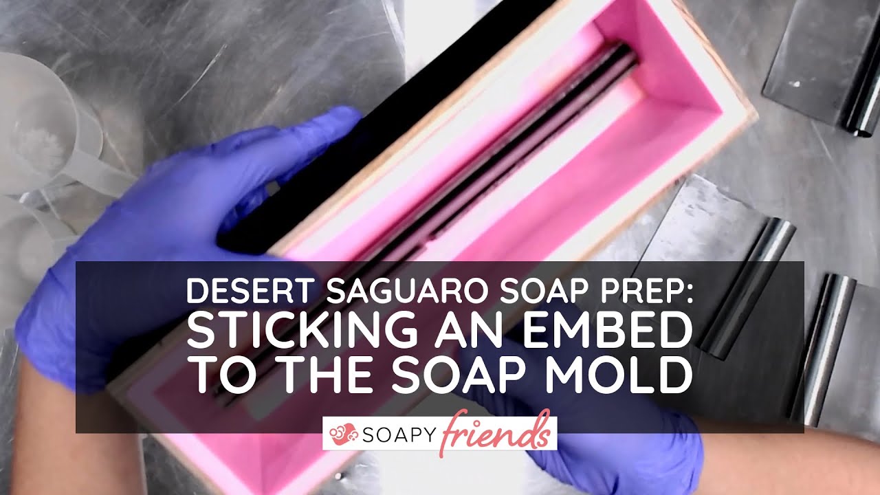 Soap Prep: Sticking a soap embed to my soap mold | Placing a soap embed on the bottom of a mold