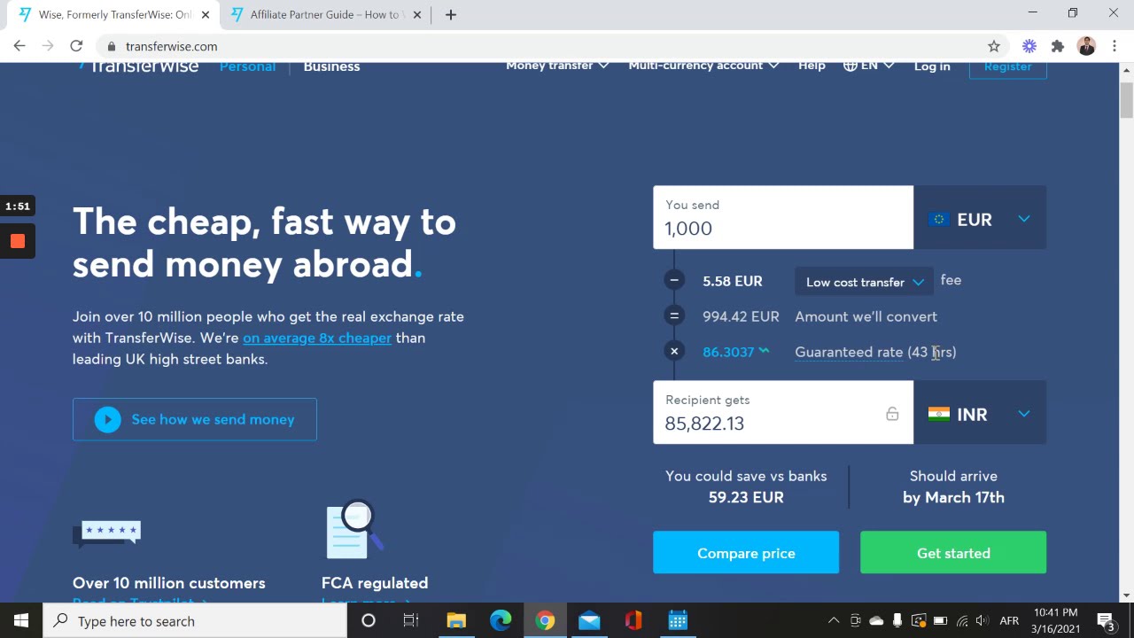 Wise (Formerly TransferWise)  Online Money Transfers with  International Banking Features