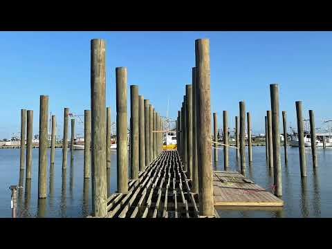 The fastest spud barge in Louisiana in action driving pilings 
