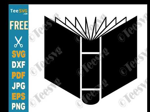 Black Book CLIPART FREE JPG SVG PNG Transparent Background - Opened Book Silhouette Vector