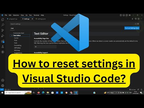 How to reset settings in Visual Studio Code? | RESET VS CODE to default ...