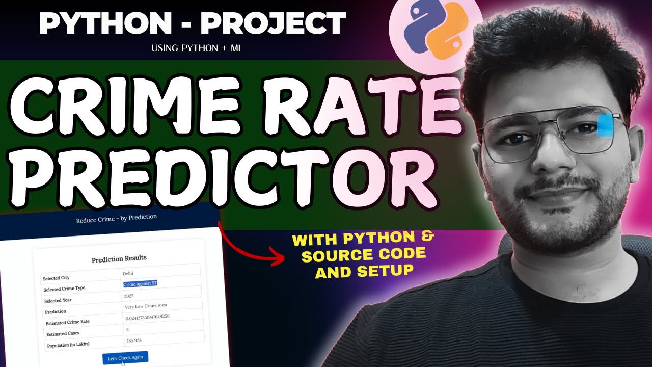 Crime Rate Predictor Project using Python + ML  Project ||  Machine Learning ||