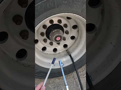 Tools to help check air pressure in semi truck or trailer tires #shorts #diy #trucking