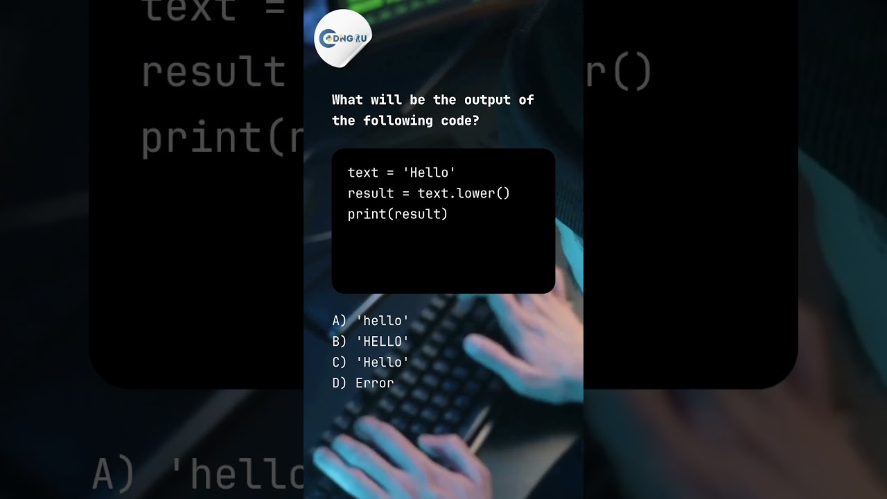 Python MCQ: Using the lower() Method #python #pythonMCQ #pythoncoding #coder