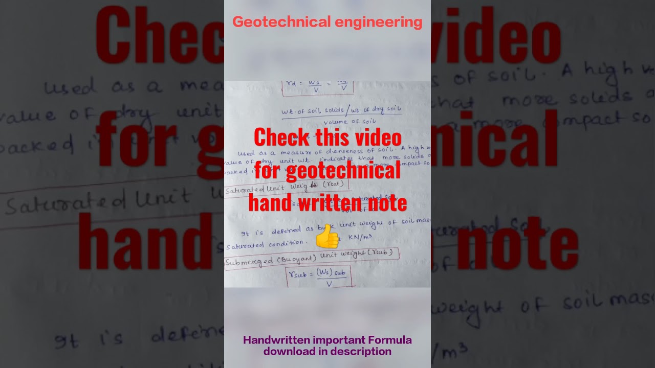 Hand written note of geotechnical engineering 👍