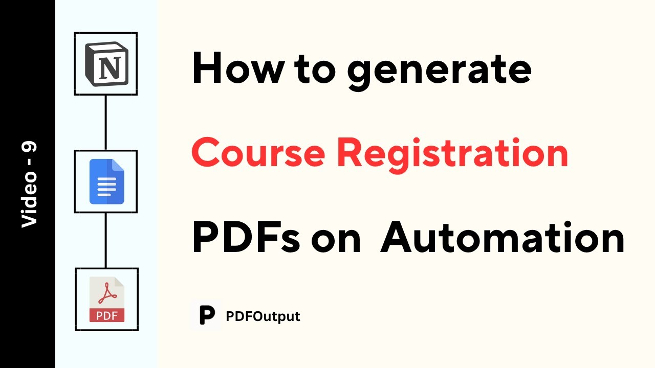 Course Registration Form PDF Automation | Complete Setup Using Notion Database (Video - 9)