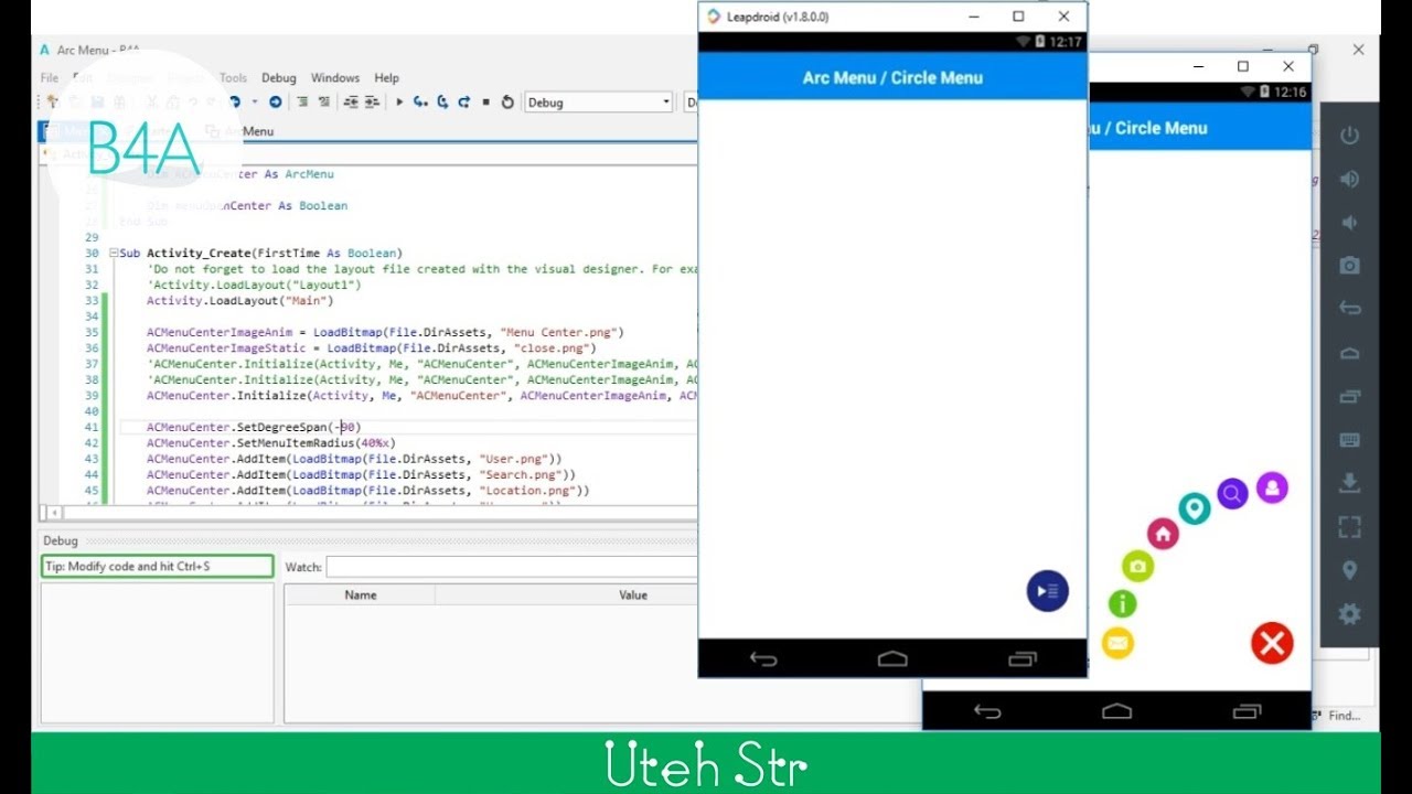 Basic4Android (B4A) | Arc Menu / Circle Menu