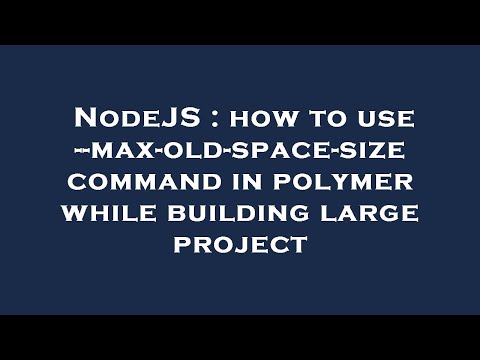 NodeJS : how to use --max-old-space-size command in polymer while building large project