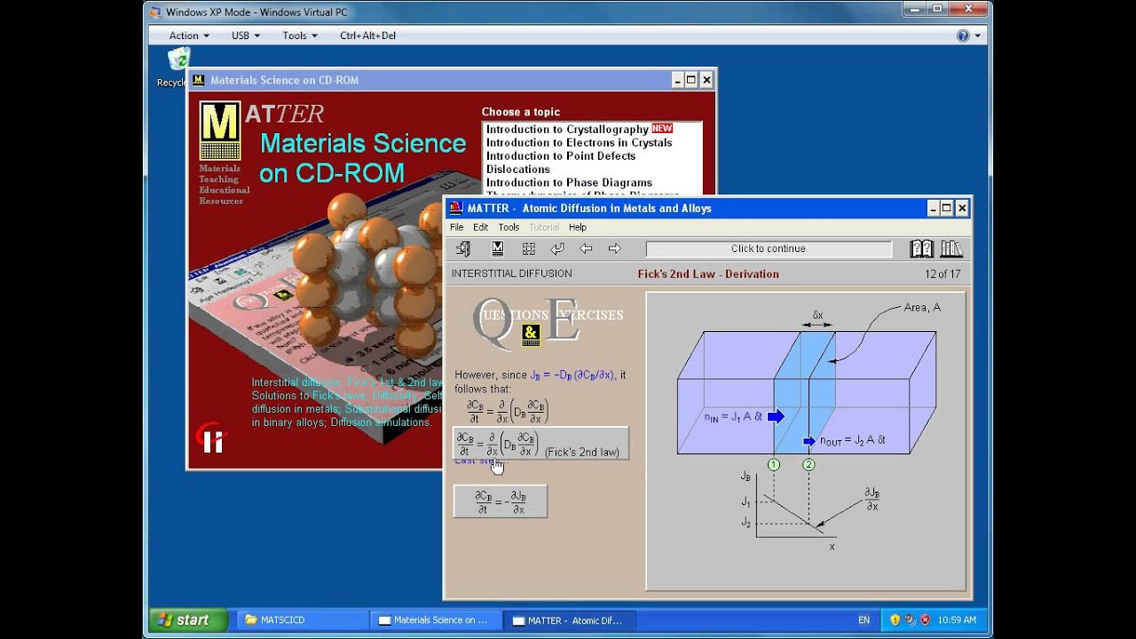 Materials Science on CD-ROM: Diffusion and Dislocations modules