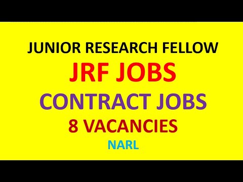 JUNIOR RESEARCH FELLOW JRF JOBS| CONTRACT JOBS| 8 VACANCIES| NARL JOBS| JOBS & CAREERS|