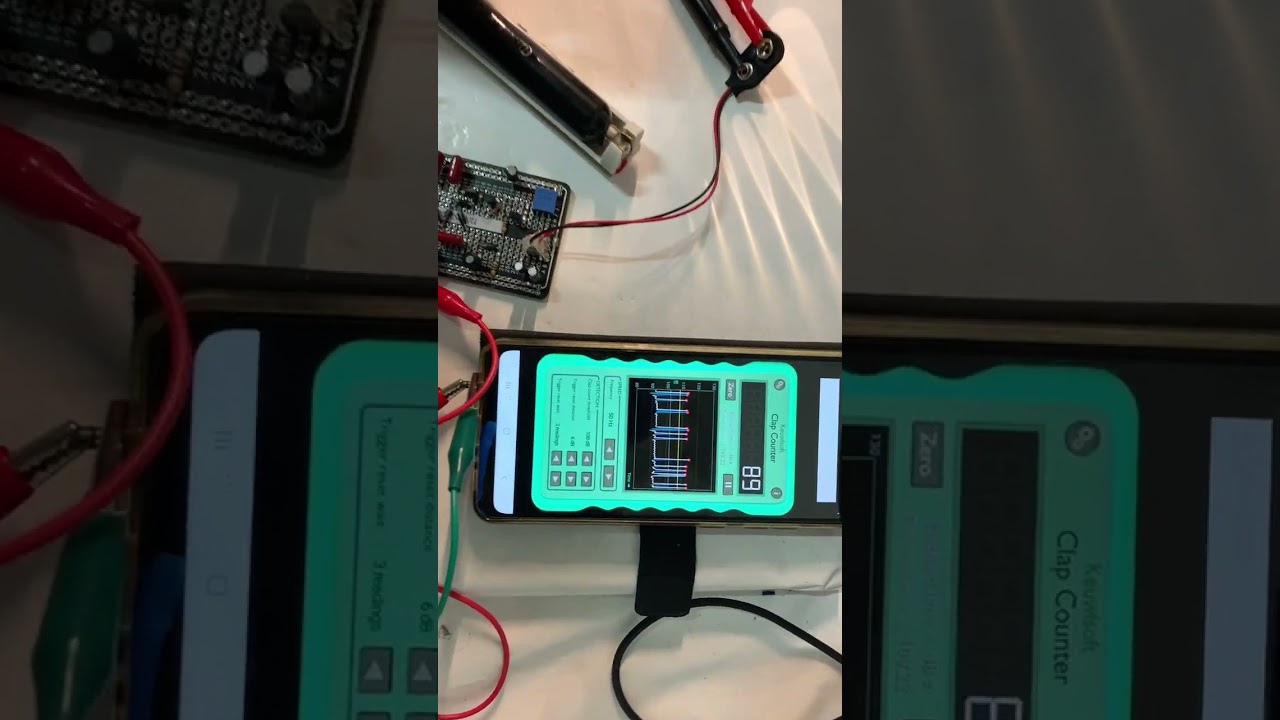 Nuclear radiation detector with J308 GM tube and pulse monitoring with the Clap counter android app