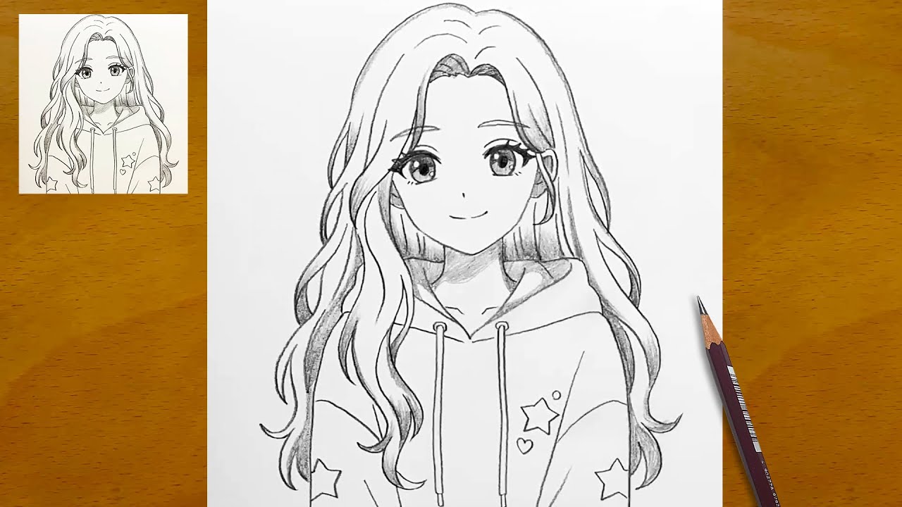 Drawing Anime Girl Step by Step | Pencil Sketch Tutorial
