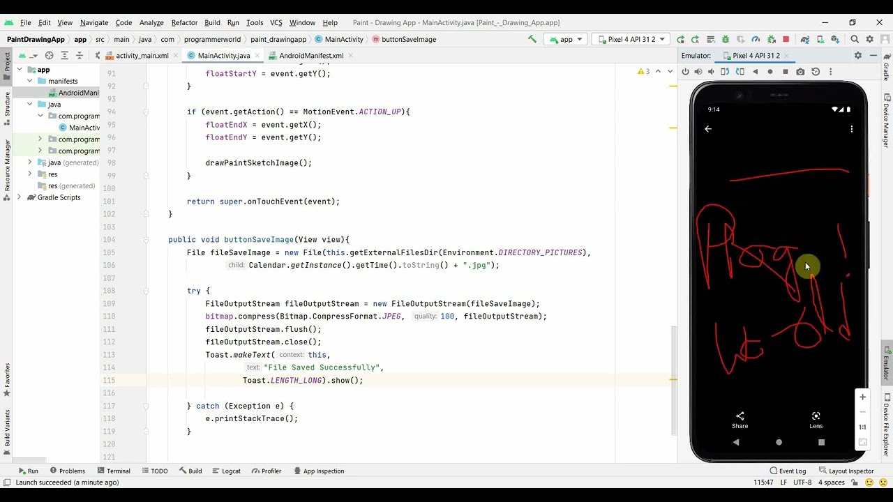 How to make your own custom paint (free hand drawing tool) Android App? - complete source code