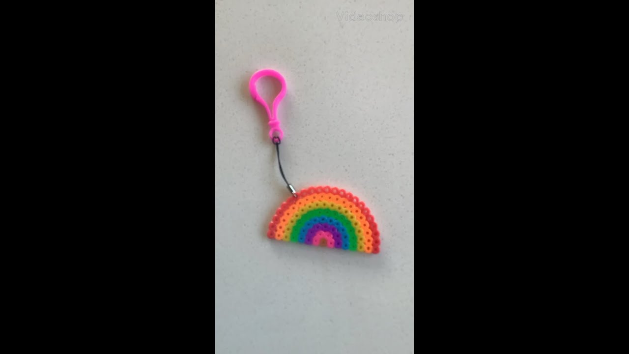 How to make a rainbow Perler Bead Keychain