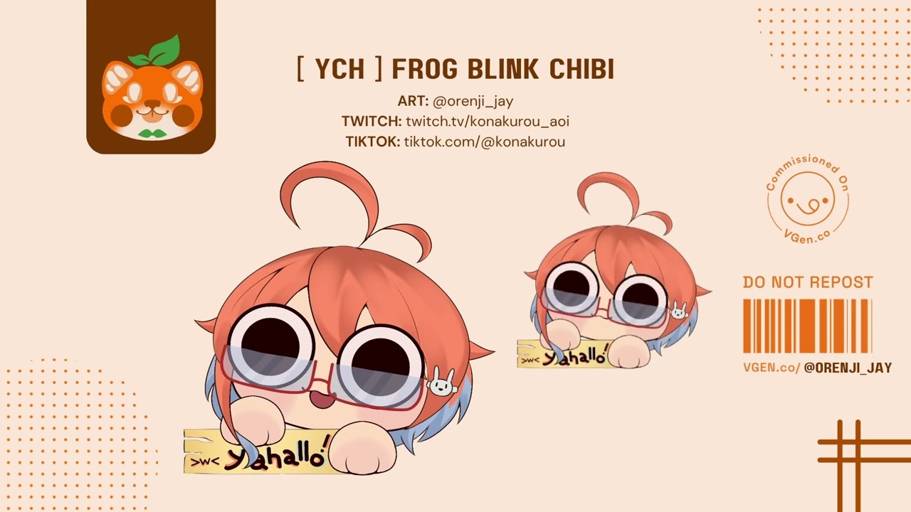 【YCH】Frog Blink Chibi - Konakurou