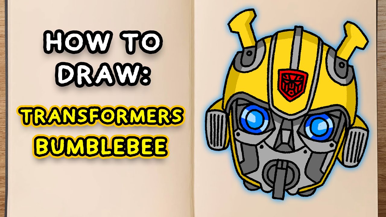 How to draw and colour! TRANSFORMERS BUMBLEBEE (step by step tutorial)