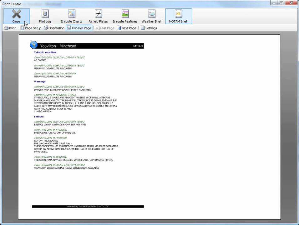 SkyDemon NOTAM Features