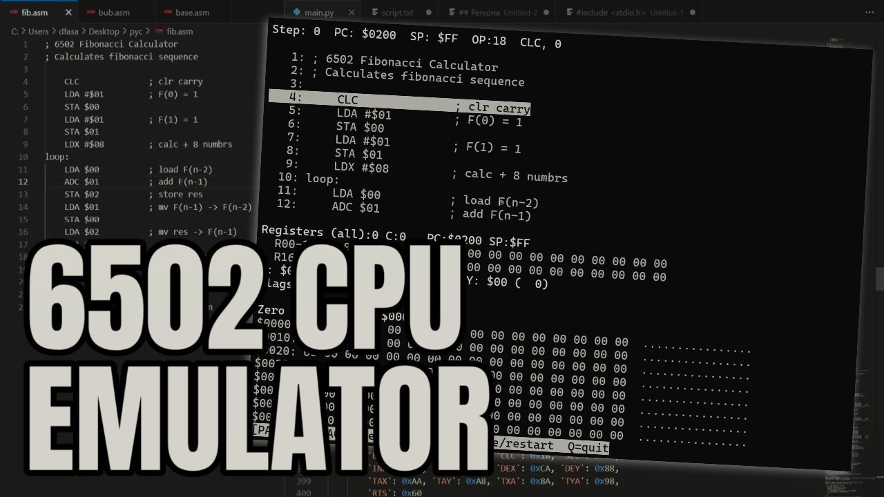 8bit 6502 CPU Emulator | Python