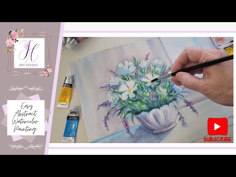 Relaxing Watercolor Painting | Blue Flower Bouquet Art