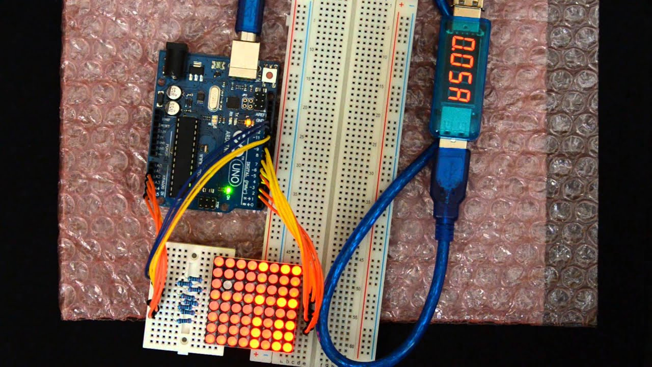 Walking bit on 8*8 LED Matrix, with Arduino Uno