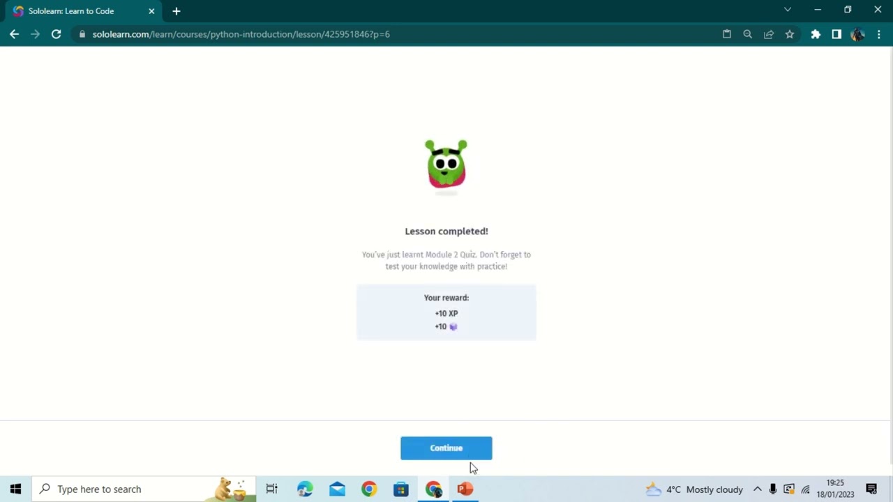 (Code)    Sololearn - introduction to python module 2