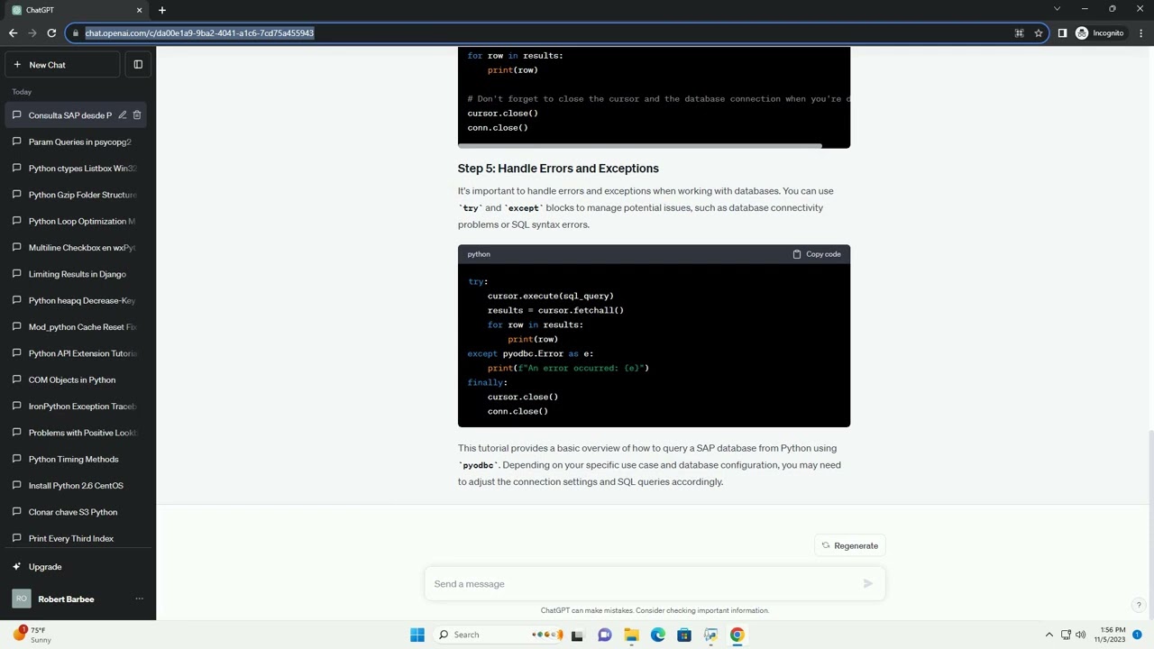 Query SAP database from Python