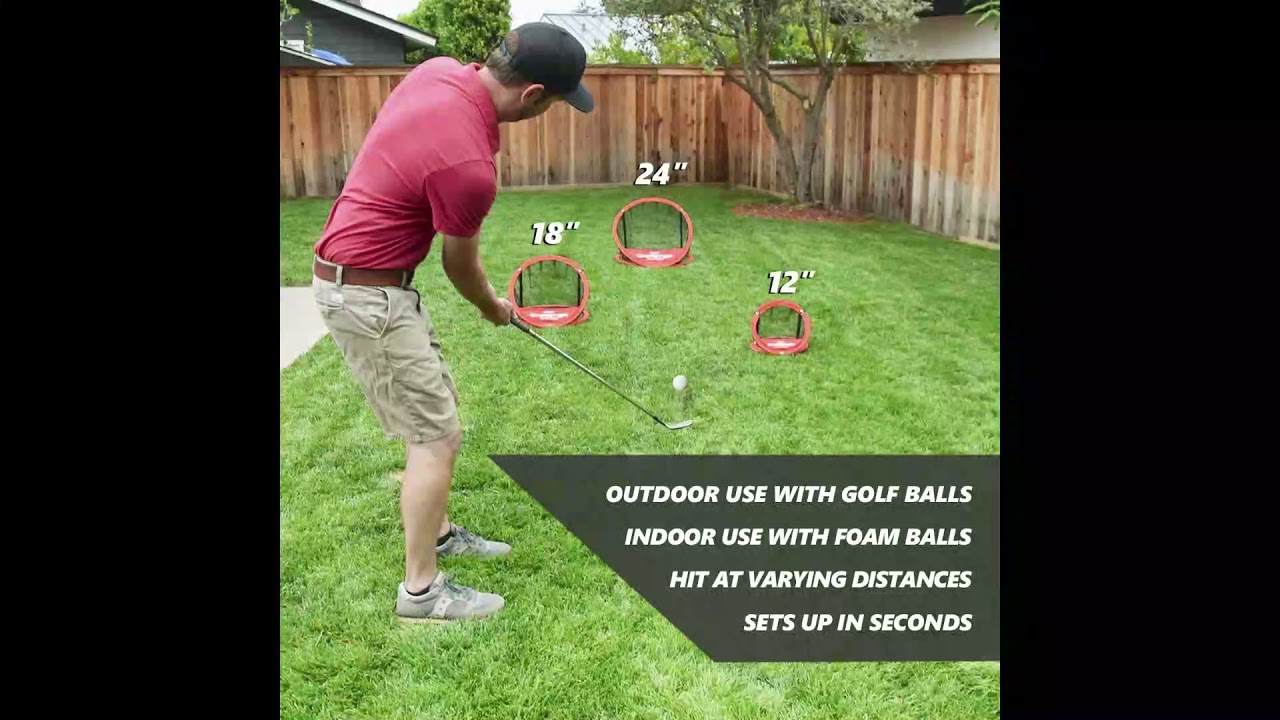 GoSports Chipster Golf Chipping Pop Up Practice Net–Ultimate practice net for lob shots, lower chip