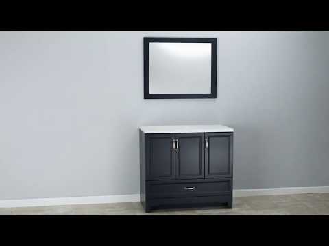 Style Selections 36.25-in Navy Single Sink Bathroom Vanity with Cultured Marble Top
