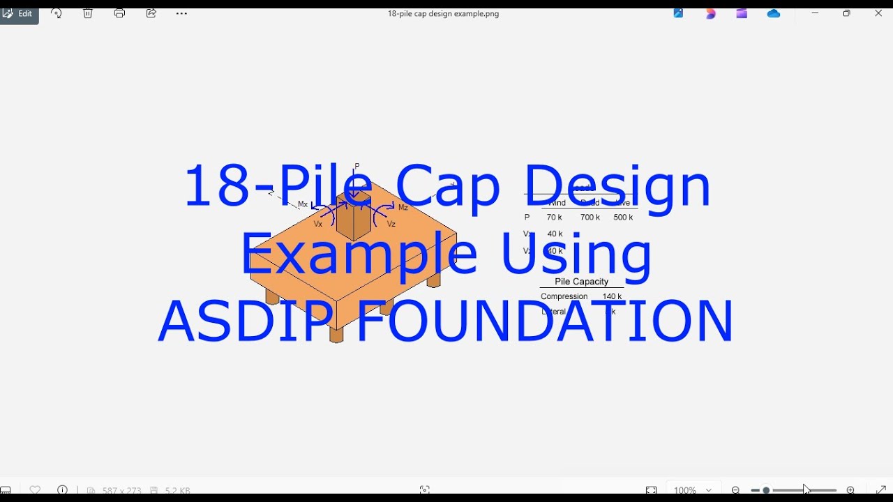 18-Pile Cap Design Example Using ASDIP FOUNDATION
