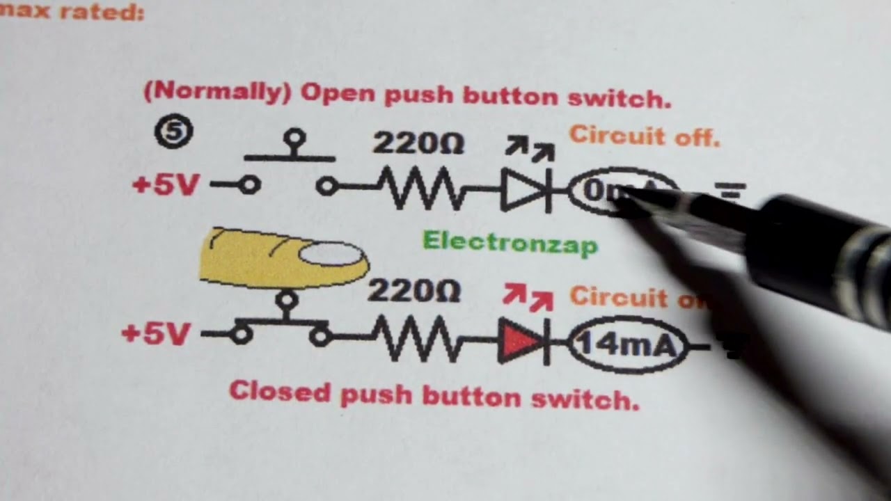 How to switch LED circuit on and off with mechanical push button switch