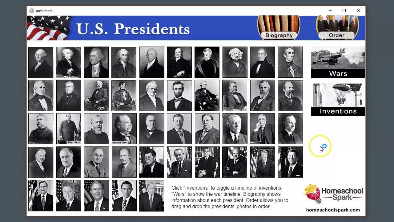 Learn the U.S. Presidents Free Windows Software