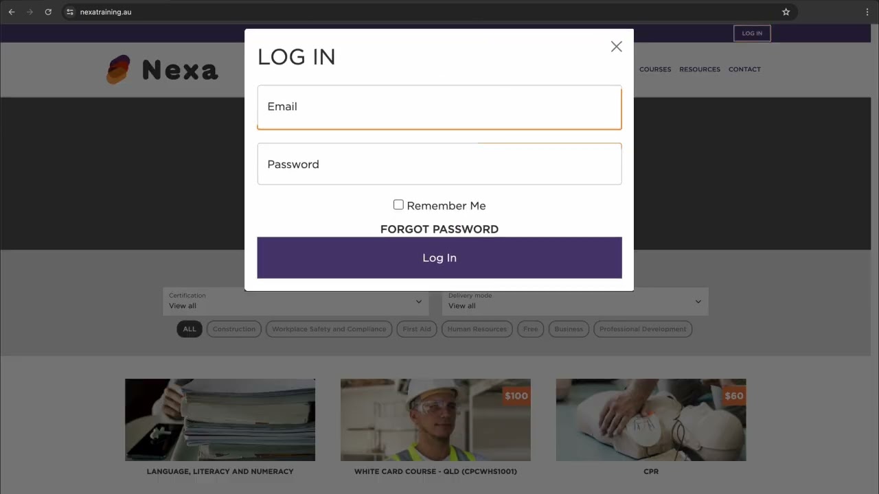 Nexa How to login