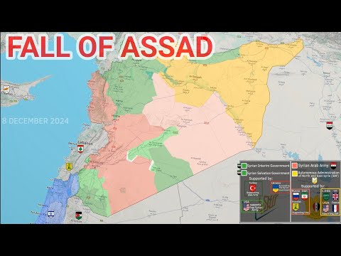 Syrian Civil War: Fall of Assad Regime | Every day [ Clean map]