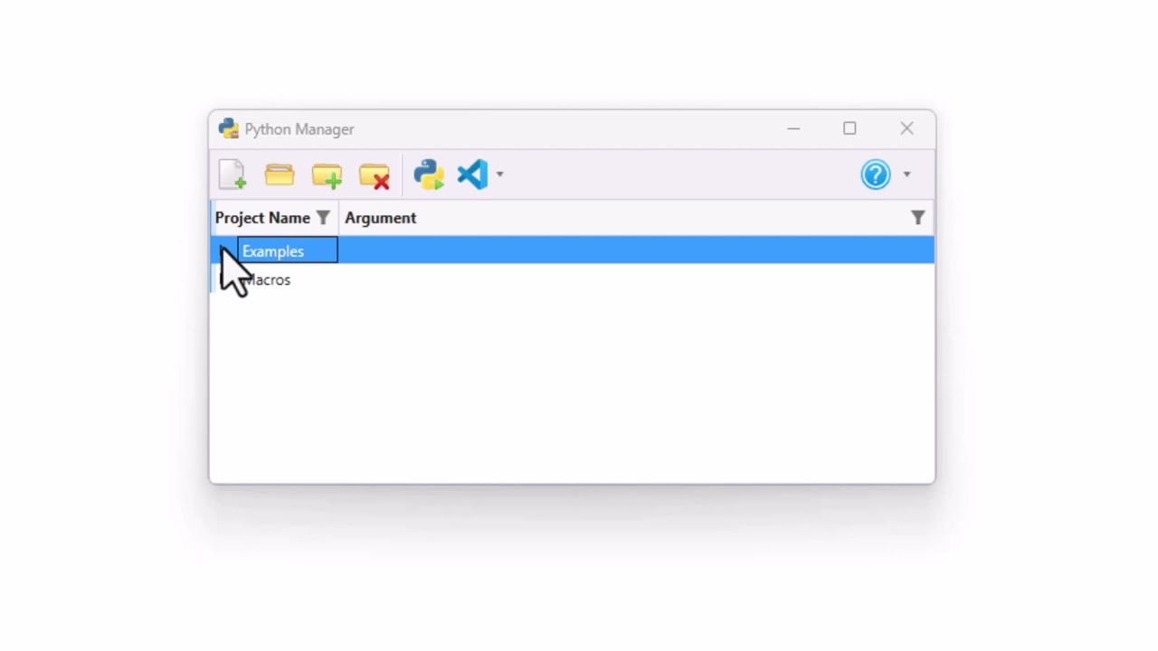 Create, interact with, and edit python scripts using Python Manager in MicroStation